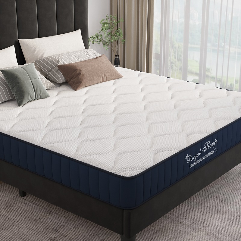 Buy Royal Sleep Double Size Bed Mattress Memory Foam Bonnell Spring ...