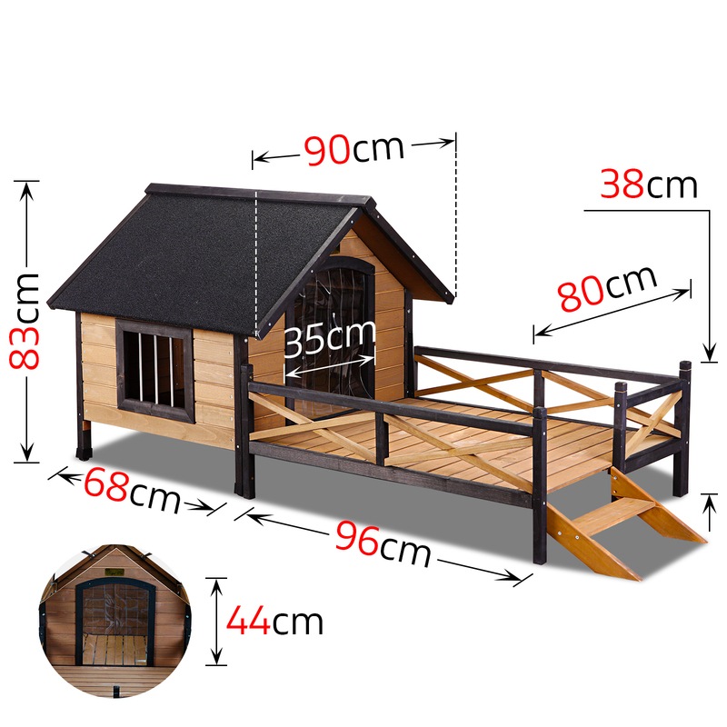 Buy New Royal Pet Dog Timber House Kennel Wooden Home Outdoor Box Cabin ...