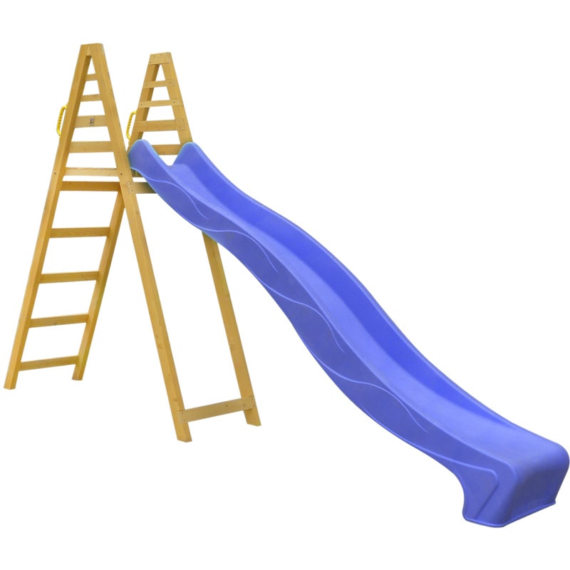 Buy Timber Jumbo Kids Climb Ladder Slide Set Blue 3m - MyDeal