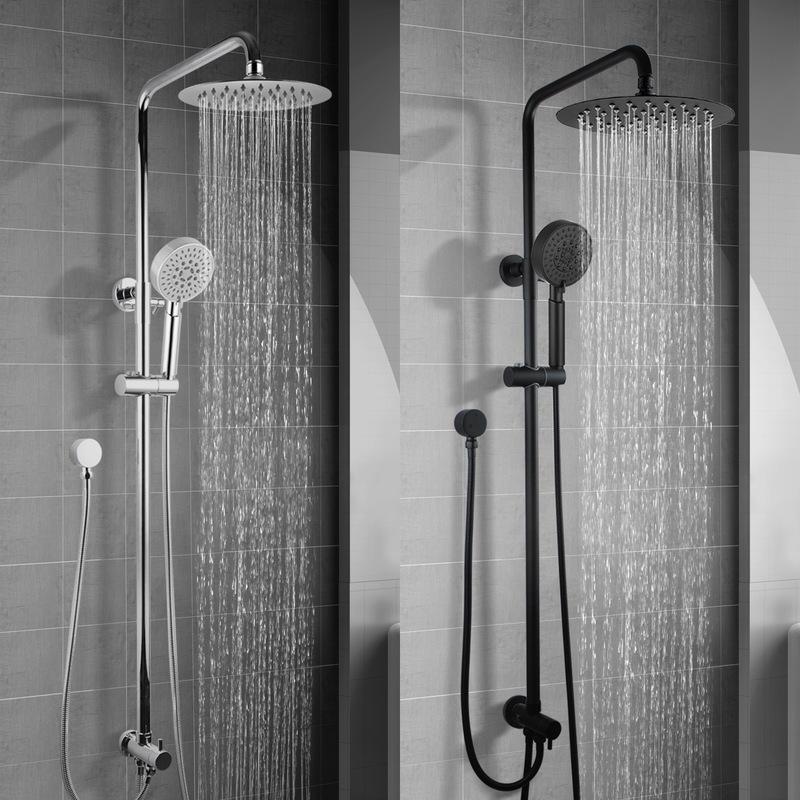 Buy ACA Shower Head Set 8" Thin Round 5-Mode Hand Held Adjustable ...