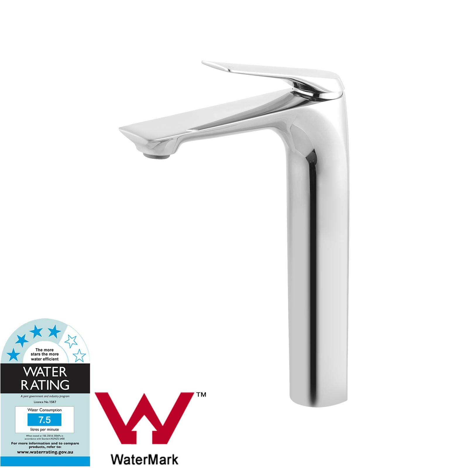 Buy Bathroom Solid Brass Chrome Tall Basin Mixer Tap Vanity Top Tap ...