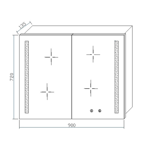 Buy Pencil Edge LED Mirror Shaving Cabinet with Mirror Touch Sensor ...