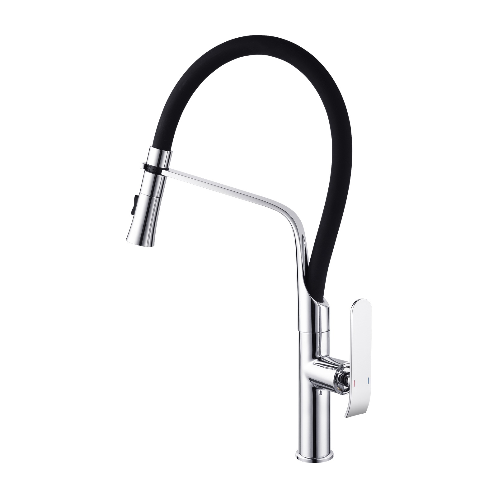 Buy ACA Silver Pull Down Rubber Swivel Spout Kitchen Sink Mixer Tap ...
