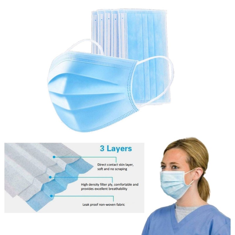 50 Pack Face Masks Type 1R Medical Disposable BMD1 Blue 50 Pack - MyDeal