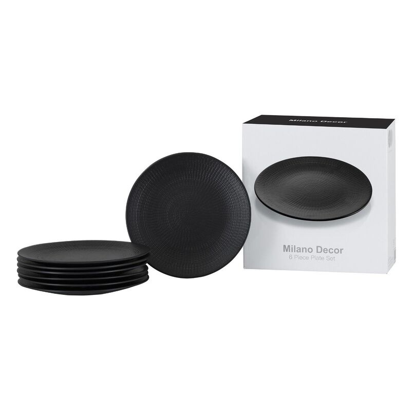 Buy Milano Decor 6PC Stoneware Plate Dinnerware Set Microwave ...