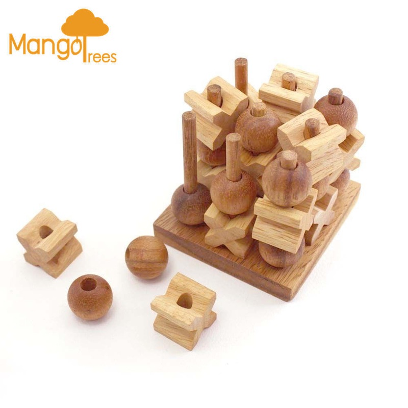 Buy 3D Tik-Tak-Toe Game Tic-Tac-Toe Wood Classic Wooden Strategy Game ...