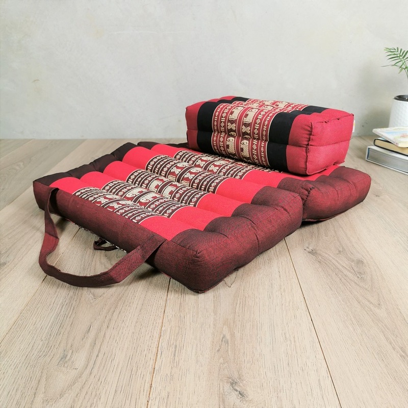 Buy MANGO TREES Foldable Meditation Cushion + Seating Block Natrual ...