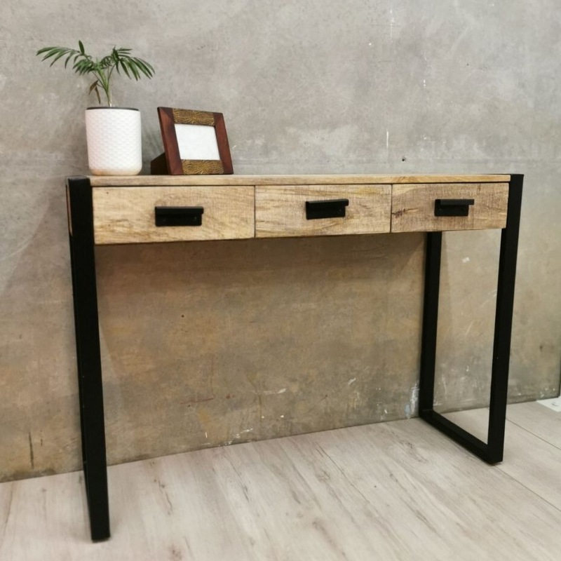 [MANGO TREES] "Abbott" Console Table 110cm Length Solid Mango Woo - MyDeal