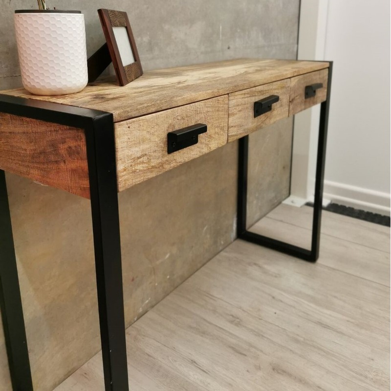 [MANGO TREES] "Abbott" Console Table 110cm Length Solid Mango Woo - MyDeal