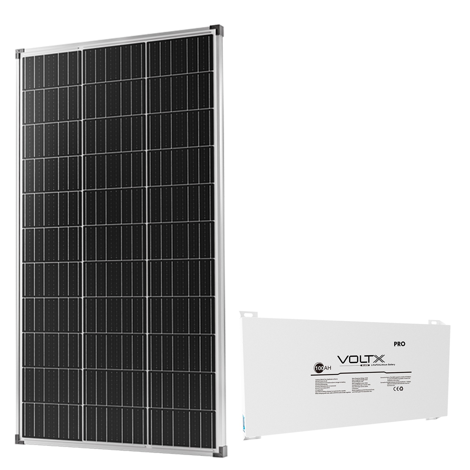 Buy VoltX 12V 100Ah Blade Lithium Battery + 160W Solar Panel Fixed - MyDeal Australia