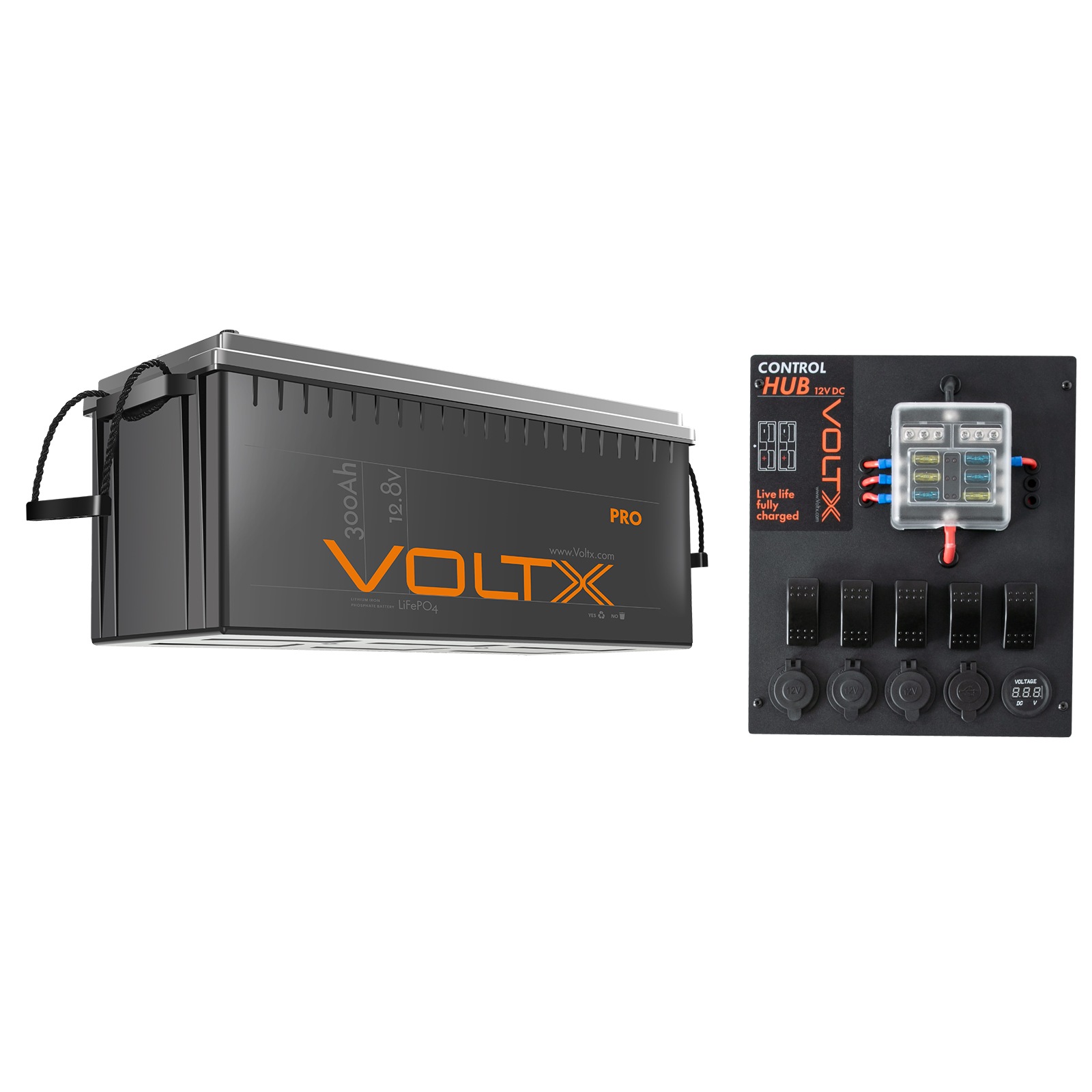 Buy VoltX 12V 300Ah Lithium Battery + Control Box 2x USB - MyDeal Australia