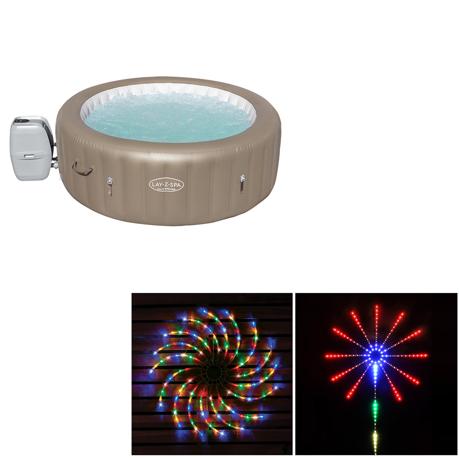Buy Bestway Lay-Z-Spa Hydro Inflatable Hot Tub Gift Stockholm LED ...