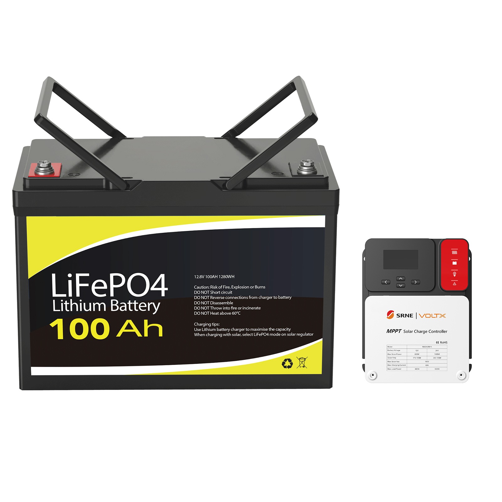 Buy 12V 100Ah Lithium Battery + 60A DC-DC MPPT Charger - MyDeal Australia