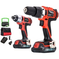 Buy Matrix Power Tools 20V Cordless Brushed Drill + Impact Driver ...