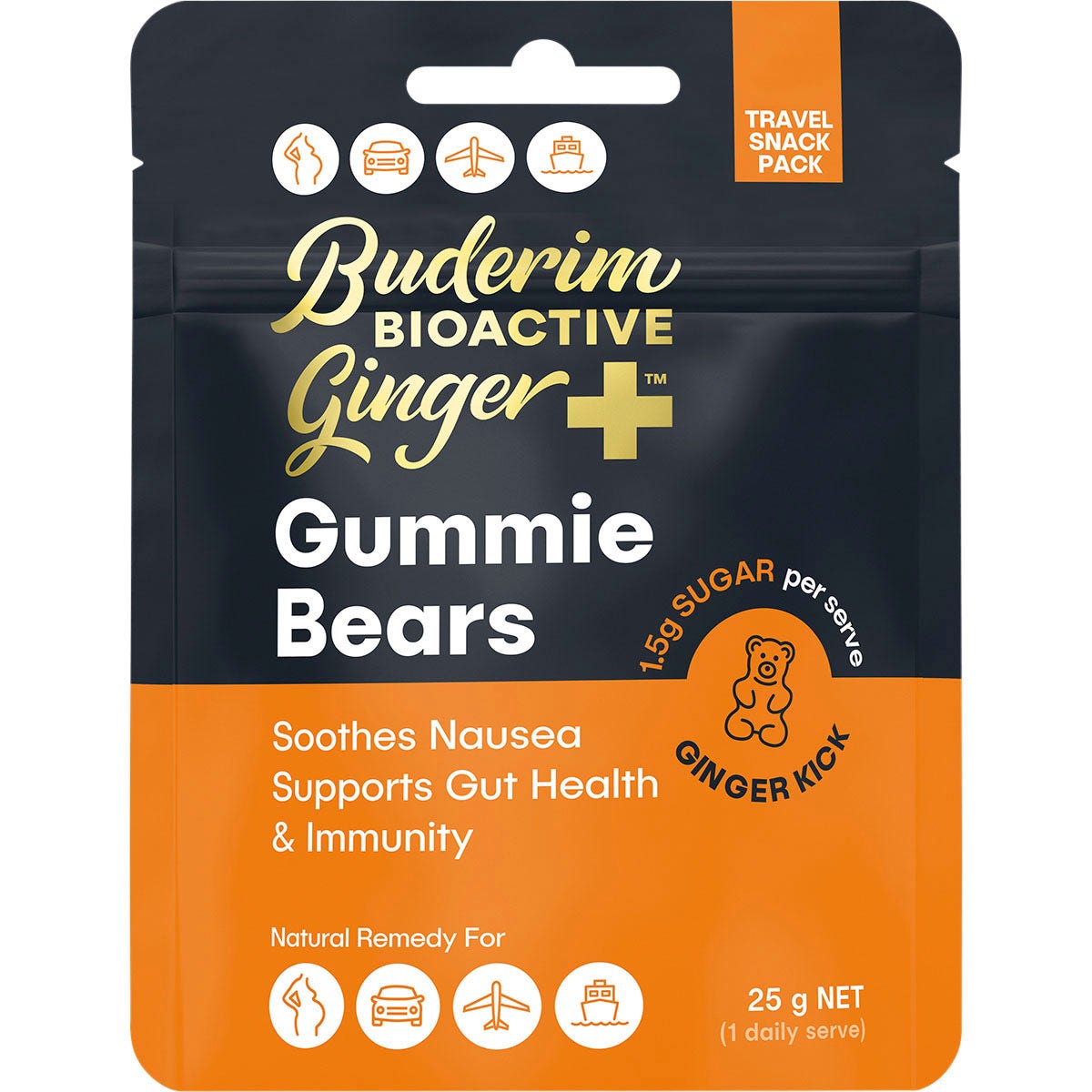 Buy Buderim BioActive Ginger+ Gummie Bears - MyDeal Australia
