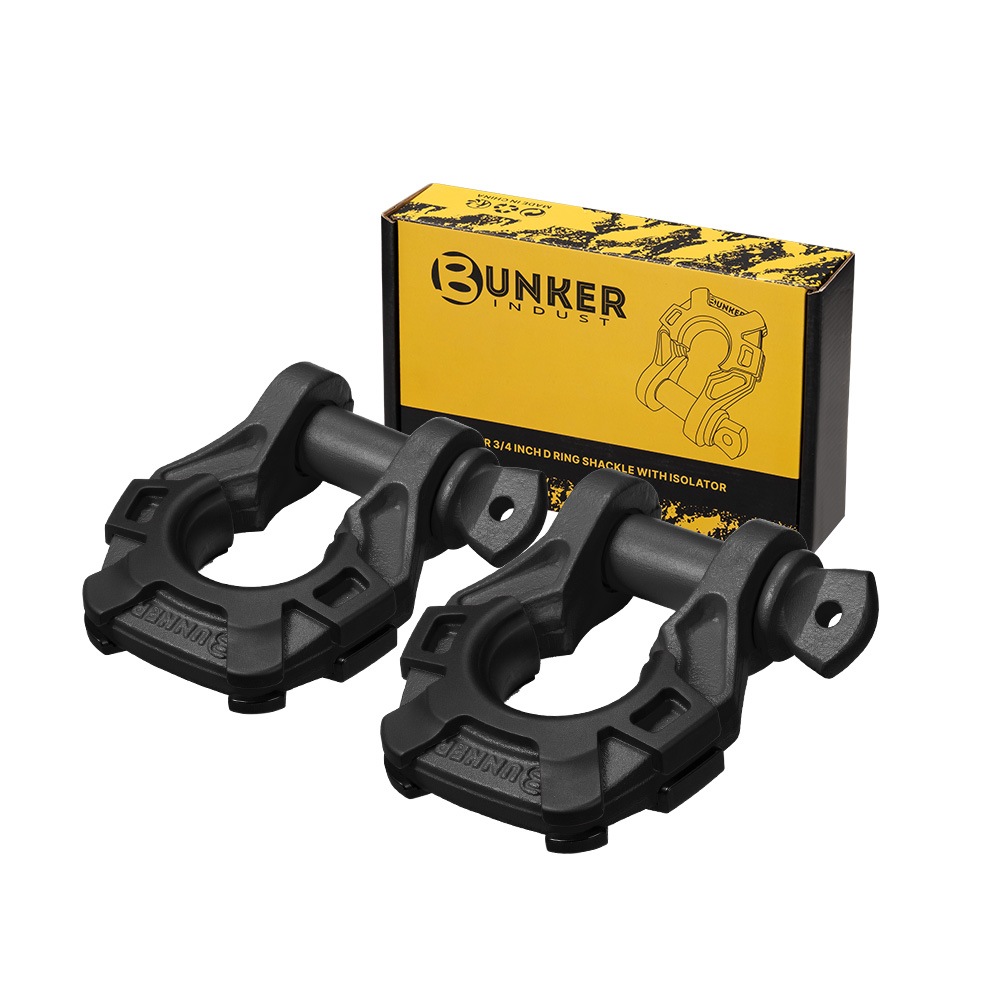 Buy Bunker Indust Pair Bow Shackle 4.75Ton Rated 3/4” D-Ring with ...