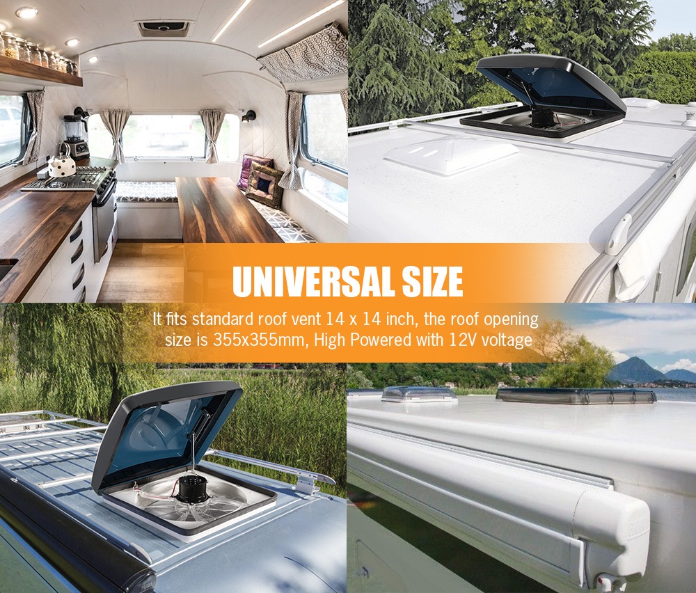Caravan Roof Vent Hatch Pop up Fan Vents 12V RV 3 Speed Motorhome Smoke ...