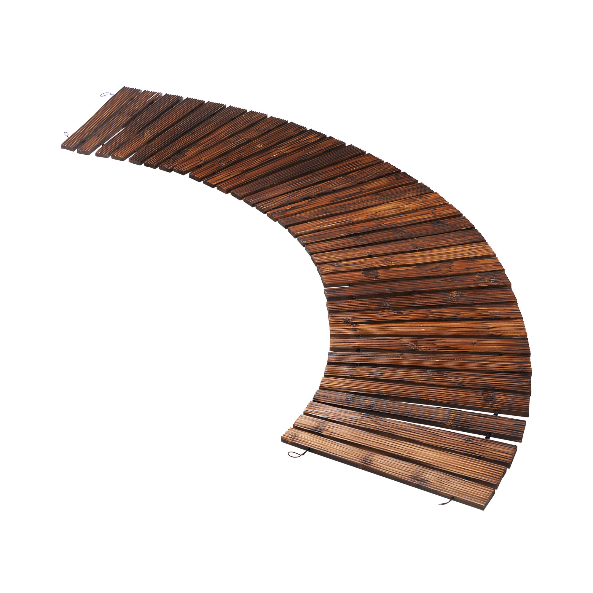Buy Livsip 2PC Garden Wooden Pathway 8ft Roll-Out Curved Wood Walkway ...
