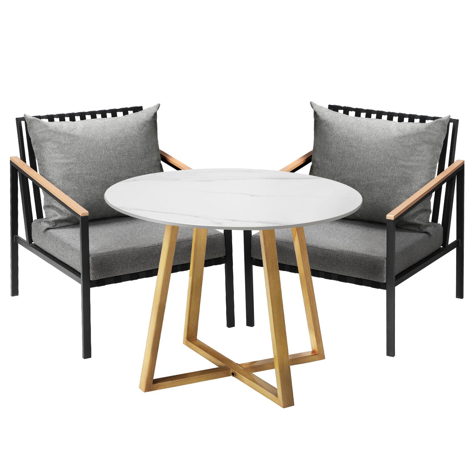 Buy Livsip 3 Piece Outdoor Dining Setting Sintered Stone Table Patio ...