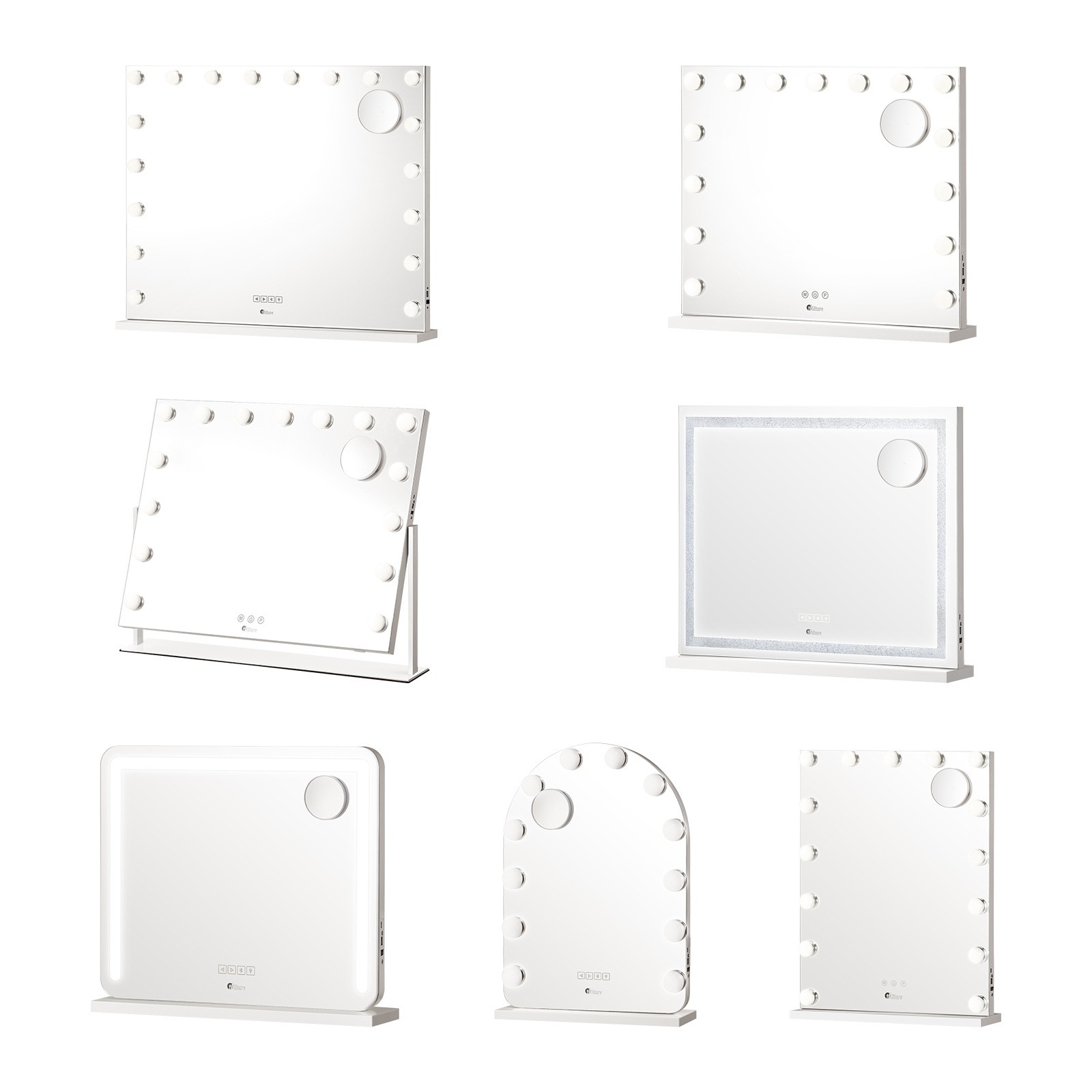 Buy Oikiture Hollywood Mirrors Makeup Magnifying Mirror Bluetooth with ...