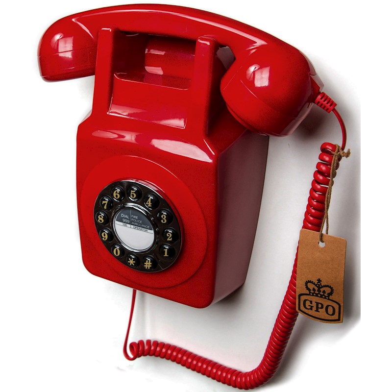 Buy GPO 746 Wall phone traditional retro push button dialling telephone ...