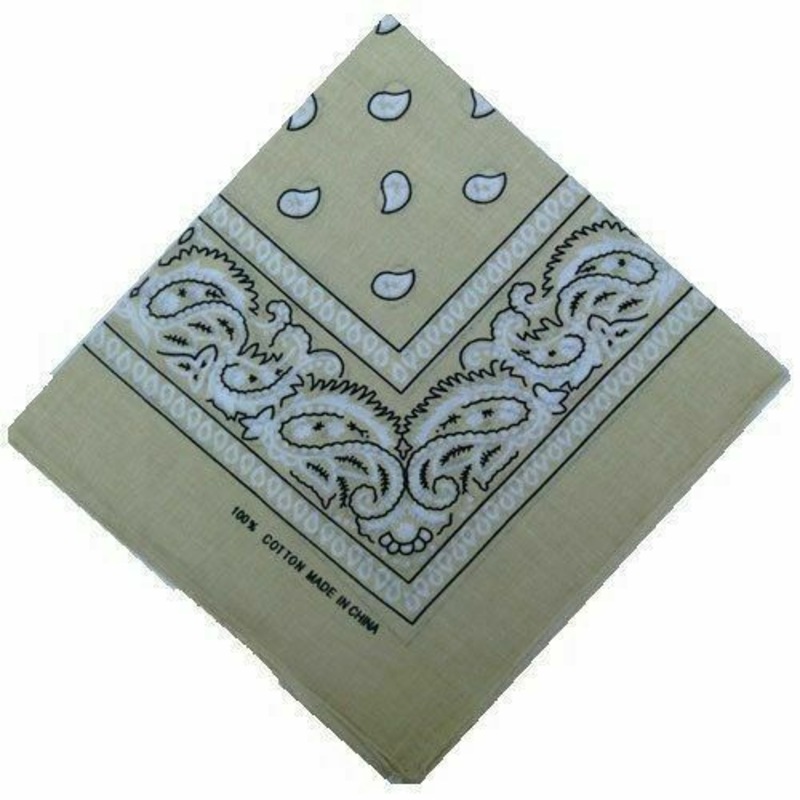 Buy 10 X Cream Paisley Bandanas Head Wrap 100% Cotton Neck Scarf Mask ...