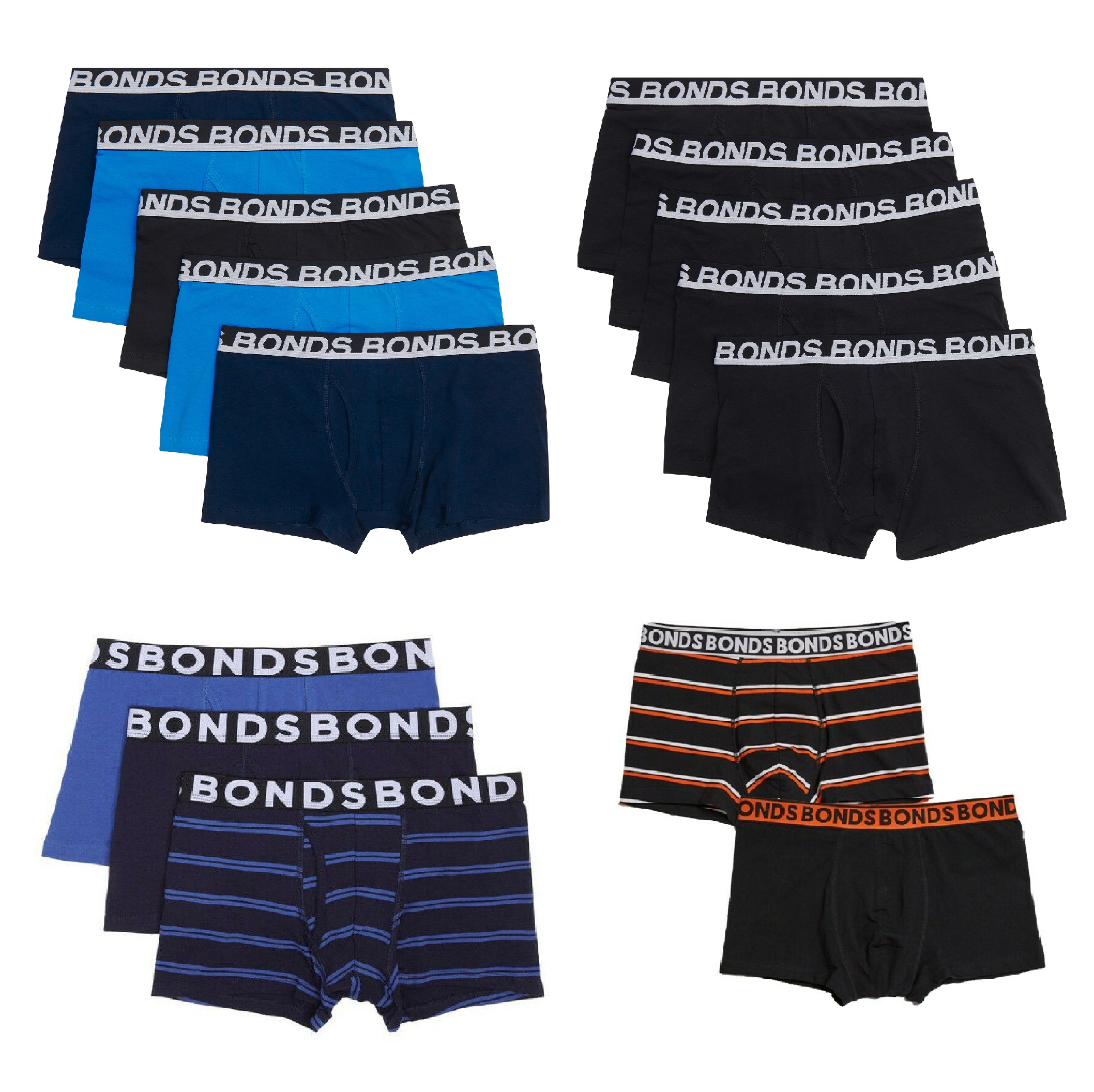 Buy 10 X Mens Bonds Everyday Trunks Briefs Boxer Assorted Underwear ...