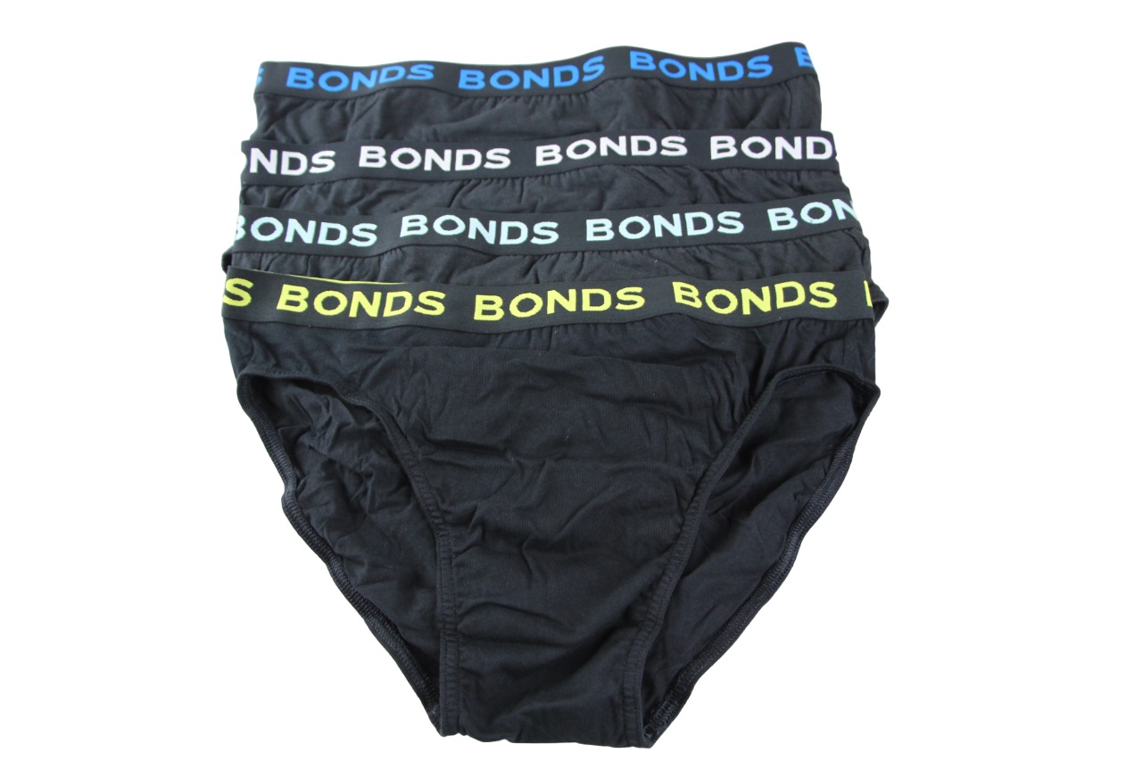 Buy 12 Pairs X Bonds Mens Hipster Briefs Black With Multicoloured Logo ...