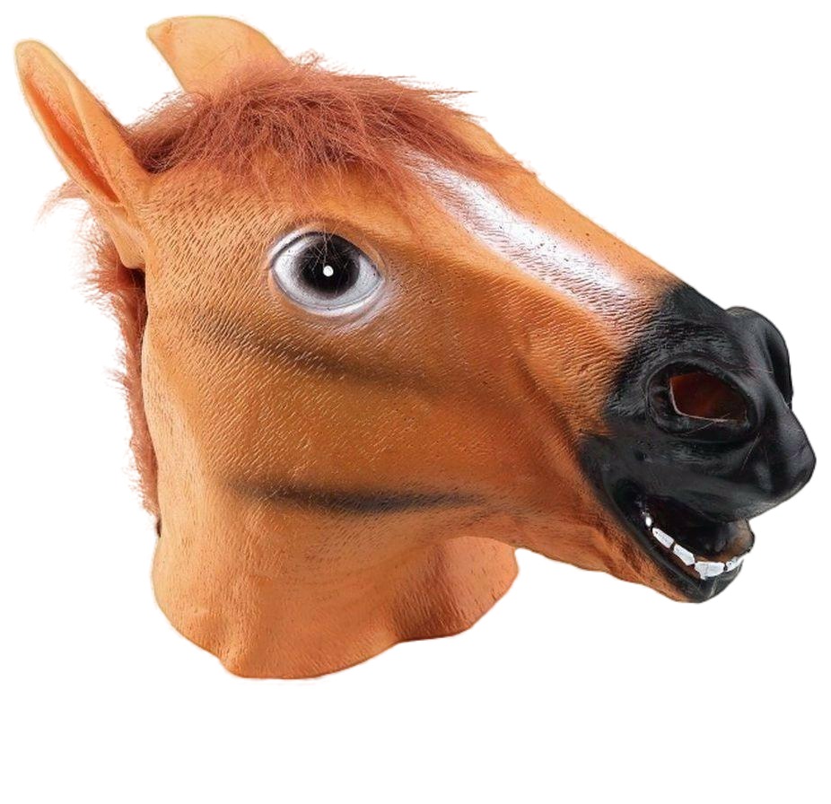 Buy 2 Pack X Horse Head Fancy Dress Latex Animal Mask Halloween Party ...