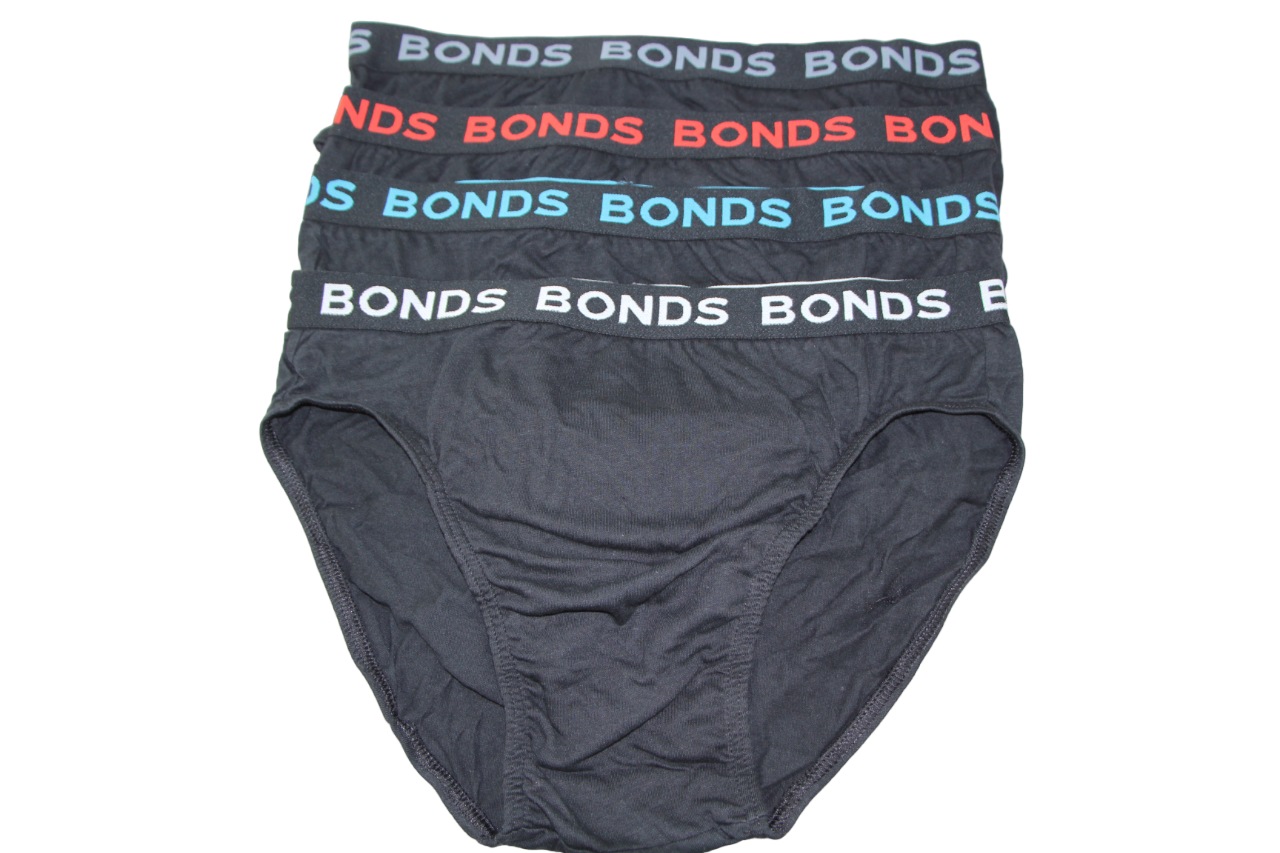 Buy 4 Pairs X Bonds Mens Hipster Briefs Black/Multicoloured Logo As1 ...