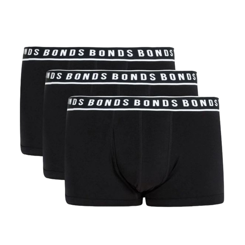 Buy 6 Pairs X Bonds Mens Fit Trunks Cotton Underwear Black - MyDeal