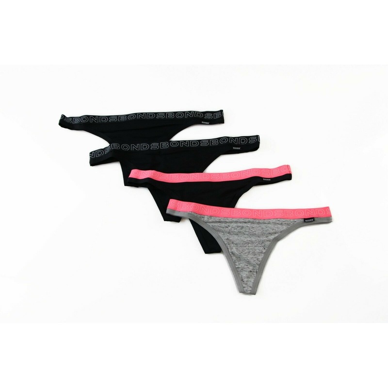 Buy 6 X Bonds Hipster Gee Strings Underwear Black Grey Pink G String ...