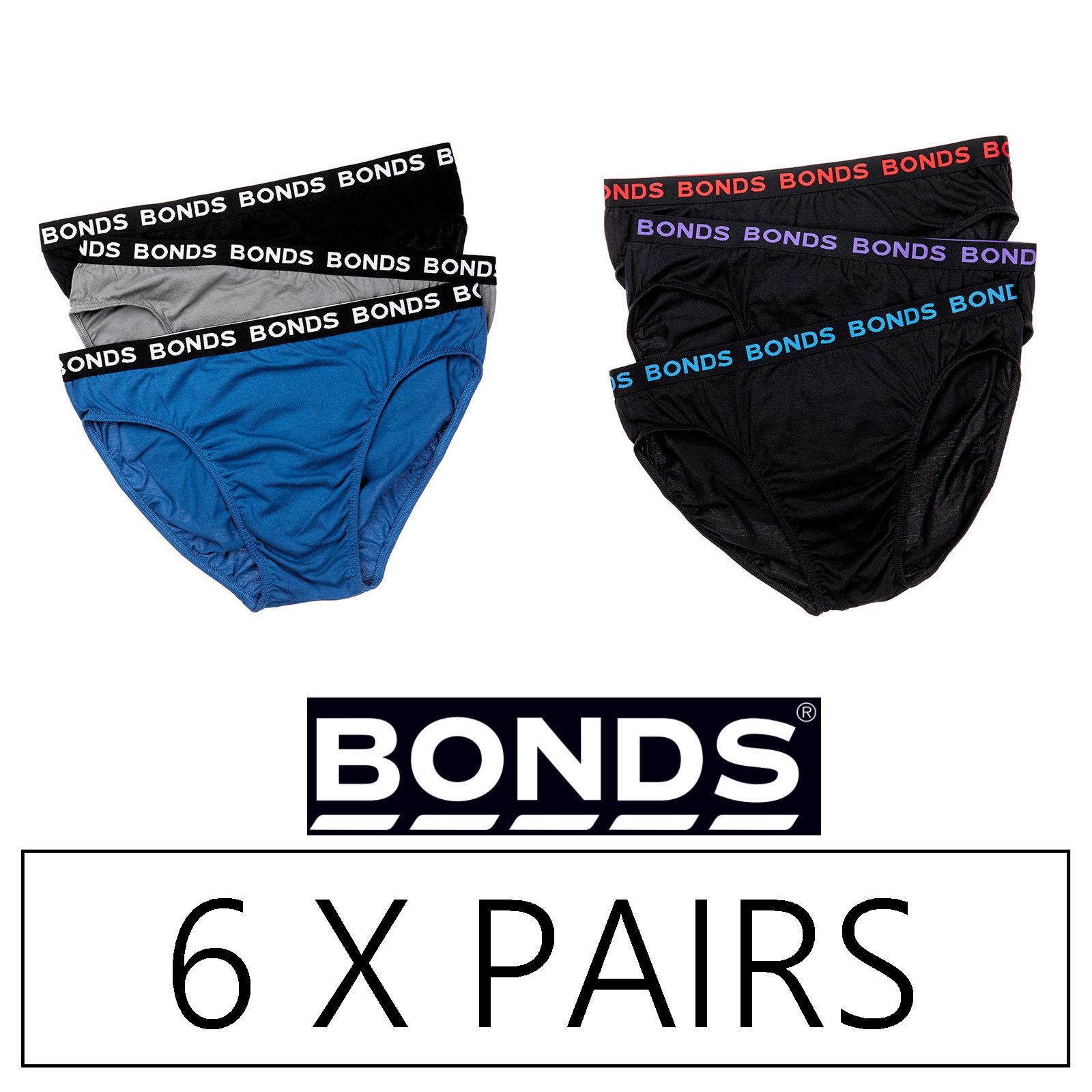 Buy 6 X Bonds Mens Hipster Briefs - Plus Size Underwear 3Xl 4Xl 5Xl 6Xl ...