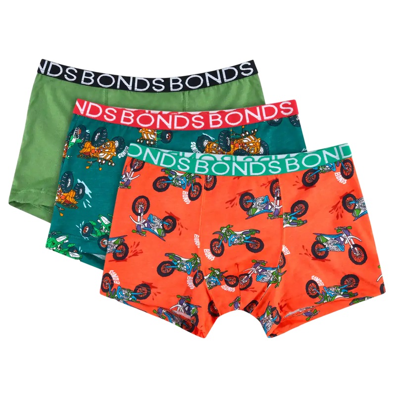 Buy Bonds Boys Kids Underwear 3 Pairs Trunks Boyleg Boxer Shorts Atv ...
