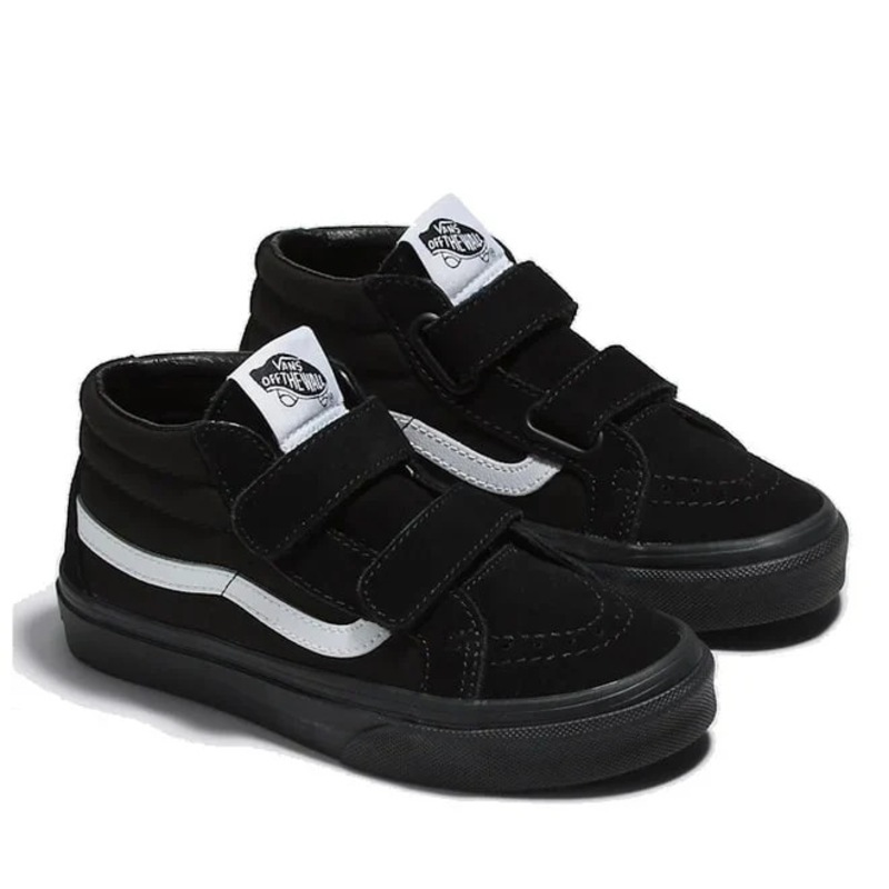Buy Vans Kids Sk8-Mid Reissue Black/ Black Boys Strap Shoes - MyDeal