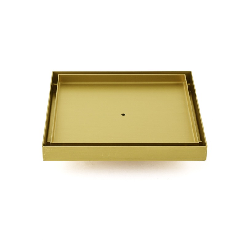 Buy Brushed Gold Large 200mm Tile Insert Floor Drain Shower Grate 50mm ...