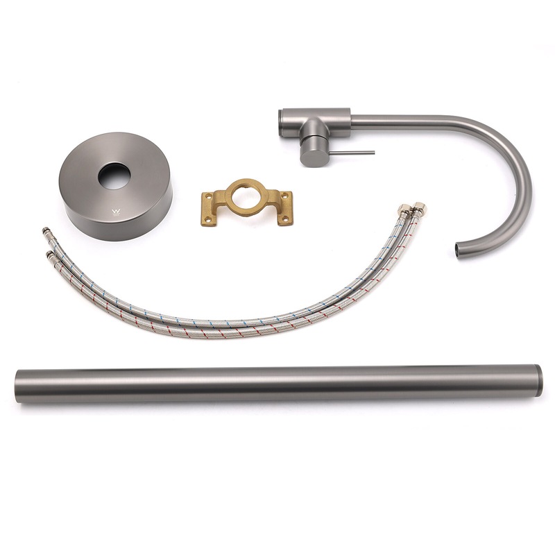 Buy Gun Metal Bathroom Free Standing Hot Cold Water Mixer Tap Bath Tub ...