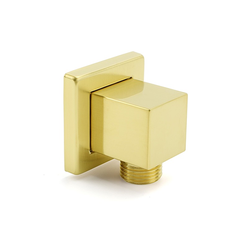 Buy Solid Brass Brushed Gold Square G1/2" End Flexible Shower Elbow ...