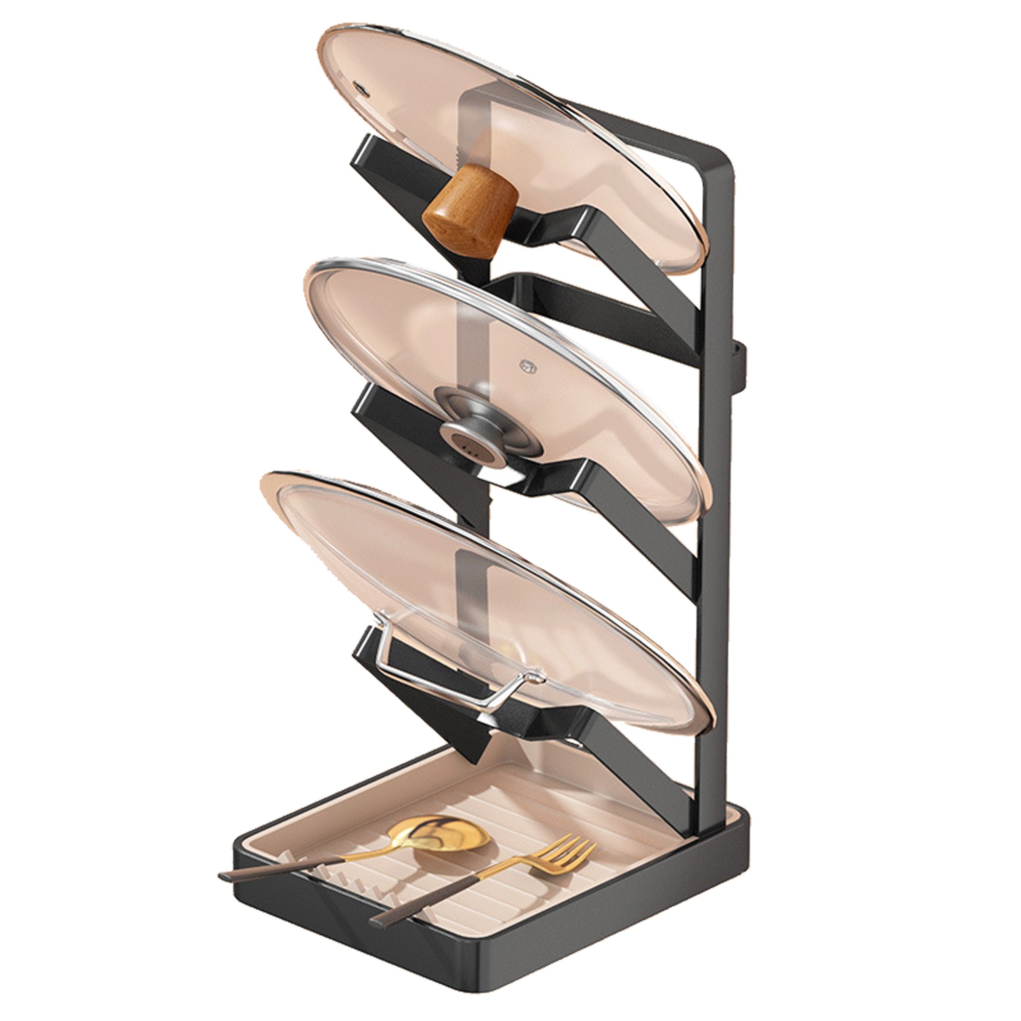 Buy 3 Tier Pot Lid Holder Rack Organizer Lid Storage Shelf Countertop ...