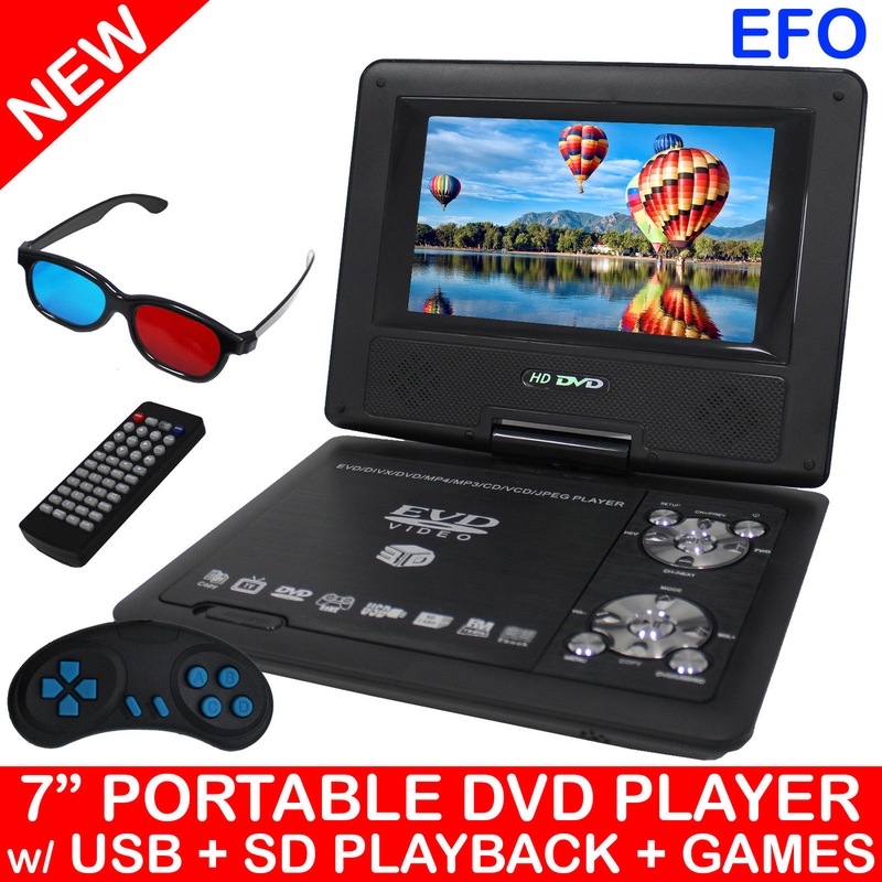 Buy Portable 7" Lcd Dvd Player Rechargeable Battery Usb Sd Game Avi ...