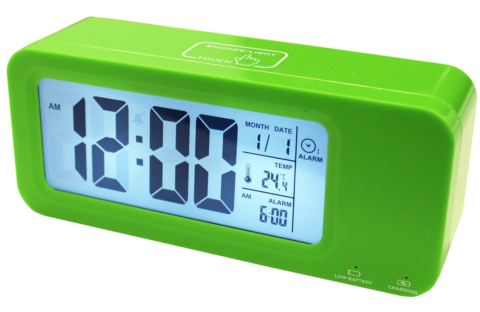Buy Portable Smart Lcd Alarm Clock Rechargeable Lithium Battery Date ...