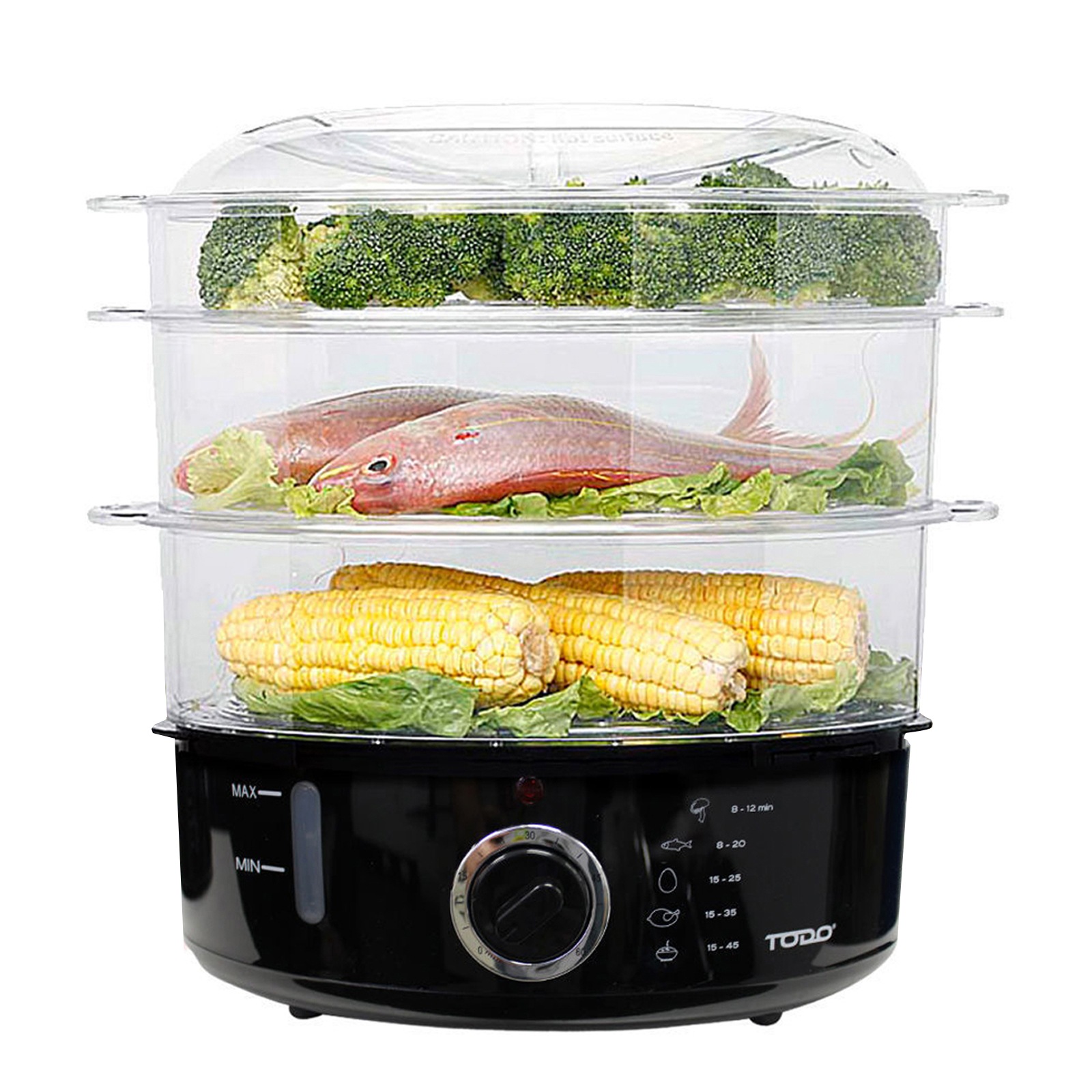 Buy TODO 9L Steam Cooker Steamer 3 Tray 800W Power Dial Timer Healthy ...