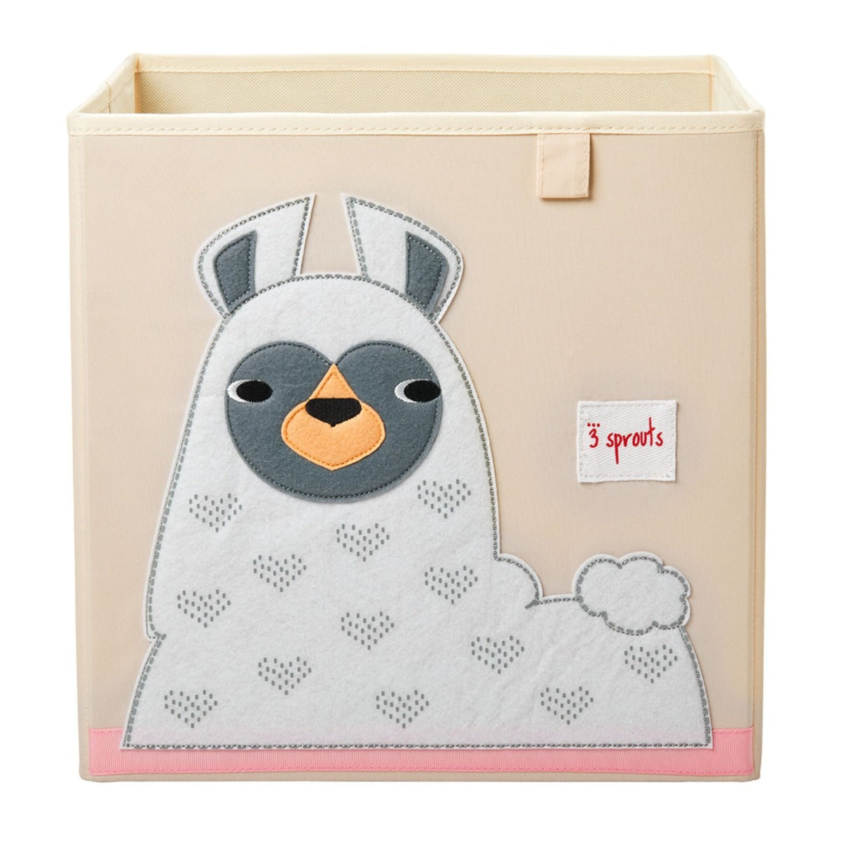 Buy 3 Sprouts Fabric Storage Box - White Llama - MyDeal Australia
