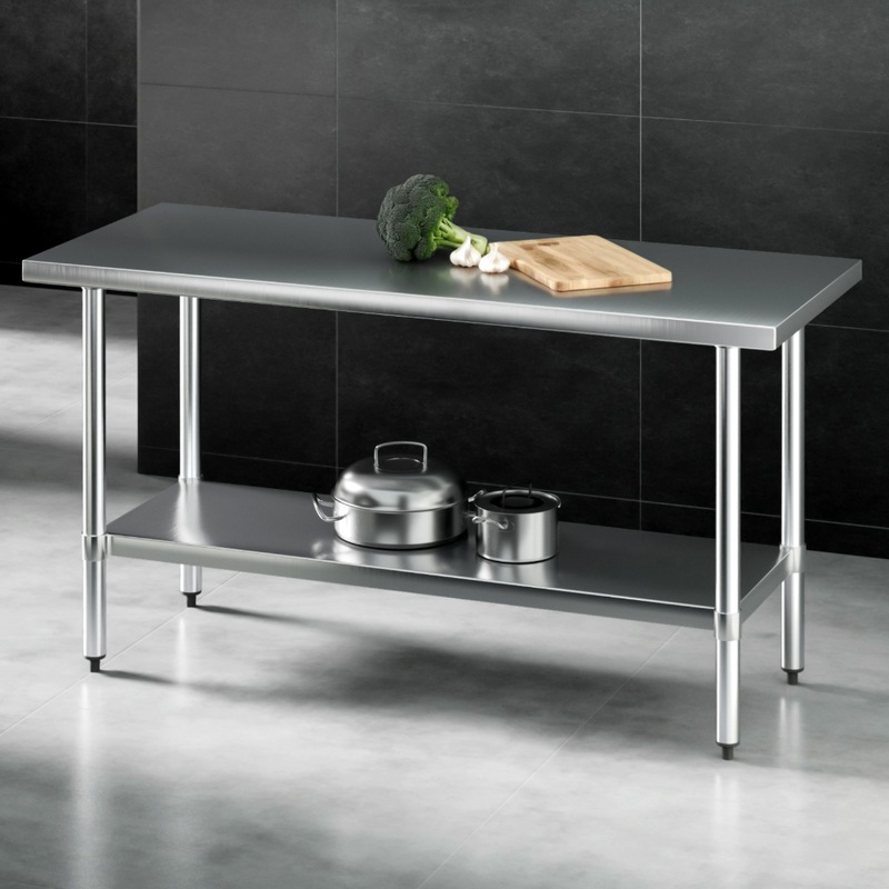 Buy Cefito 1524x610mm Stainless Steel Kitchen bench 430 Food Grade Work ...