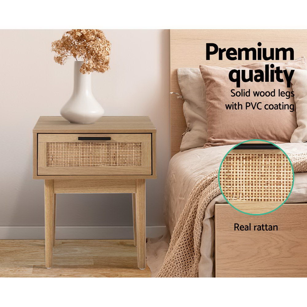 Buy 1 Drawer Artiss Bedside Table Side Table 45cm Nightstand MyDeal