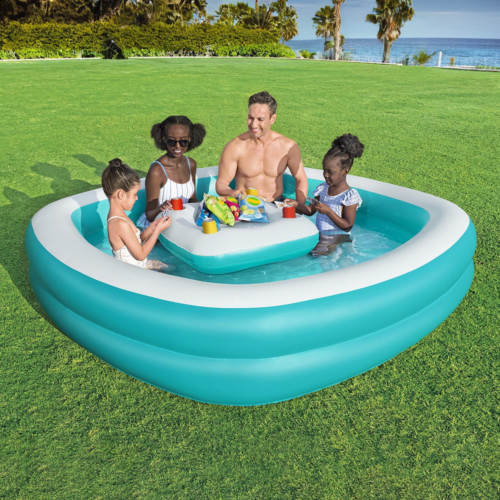 Buy 218x48cm Bestway Kids Pool with Inflatable Center Console Cup ...