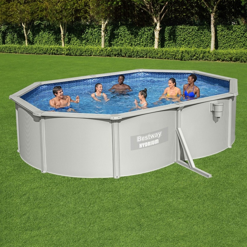 Buy 16296L Bestway Swimming Pool 500x366x122cm Steel Frame Above Ground ...
