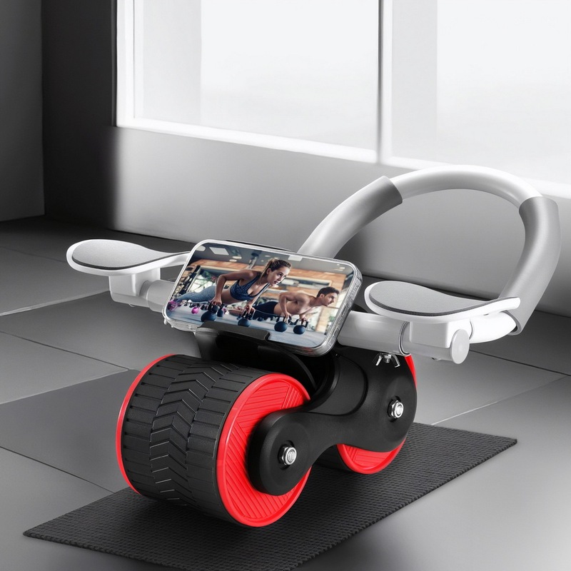 1 x Ab Roller Abdominal Wheel Automatic Rebound with Knee Pad Home Gym ...