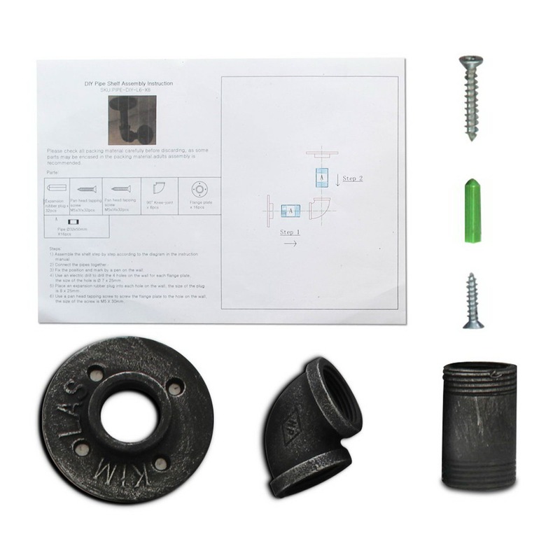 Buy Artiss Floating Wall Shelf Bookshelf Brakets Set of 8 Pipe Shelves ...