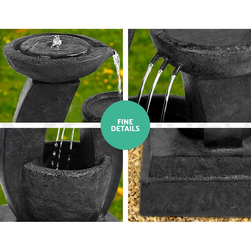 Buy Gardeon Solar Water Feature with LED Lights 3 Tiers 70cm - MyDeal